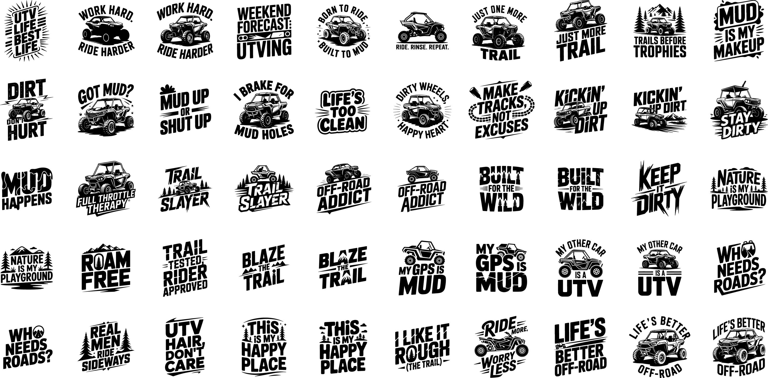 UTV Off-road SVG Bundle for T-shirt Designs, Off-road Life PNG Eps ...
