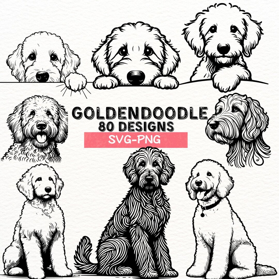 Golden Doodle SVG Bundle | Dog Lover Clipart | Golden Doodle Vector Cut ...