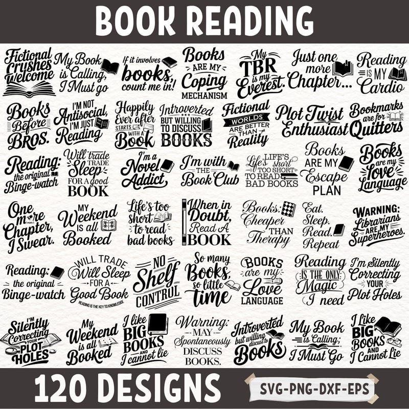 Reading Svg - Etsy