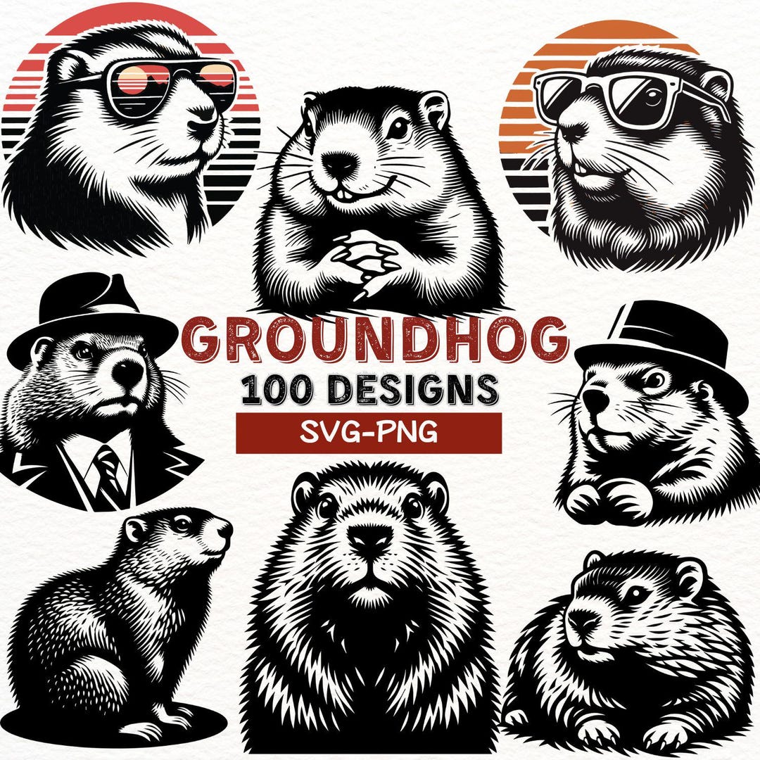 Groundhog SVG Bundle | 100 Groundhog Day Clipart Designs | Cute ...