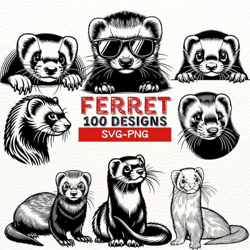 Ferret Black Svg - Etsy