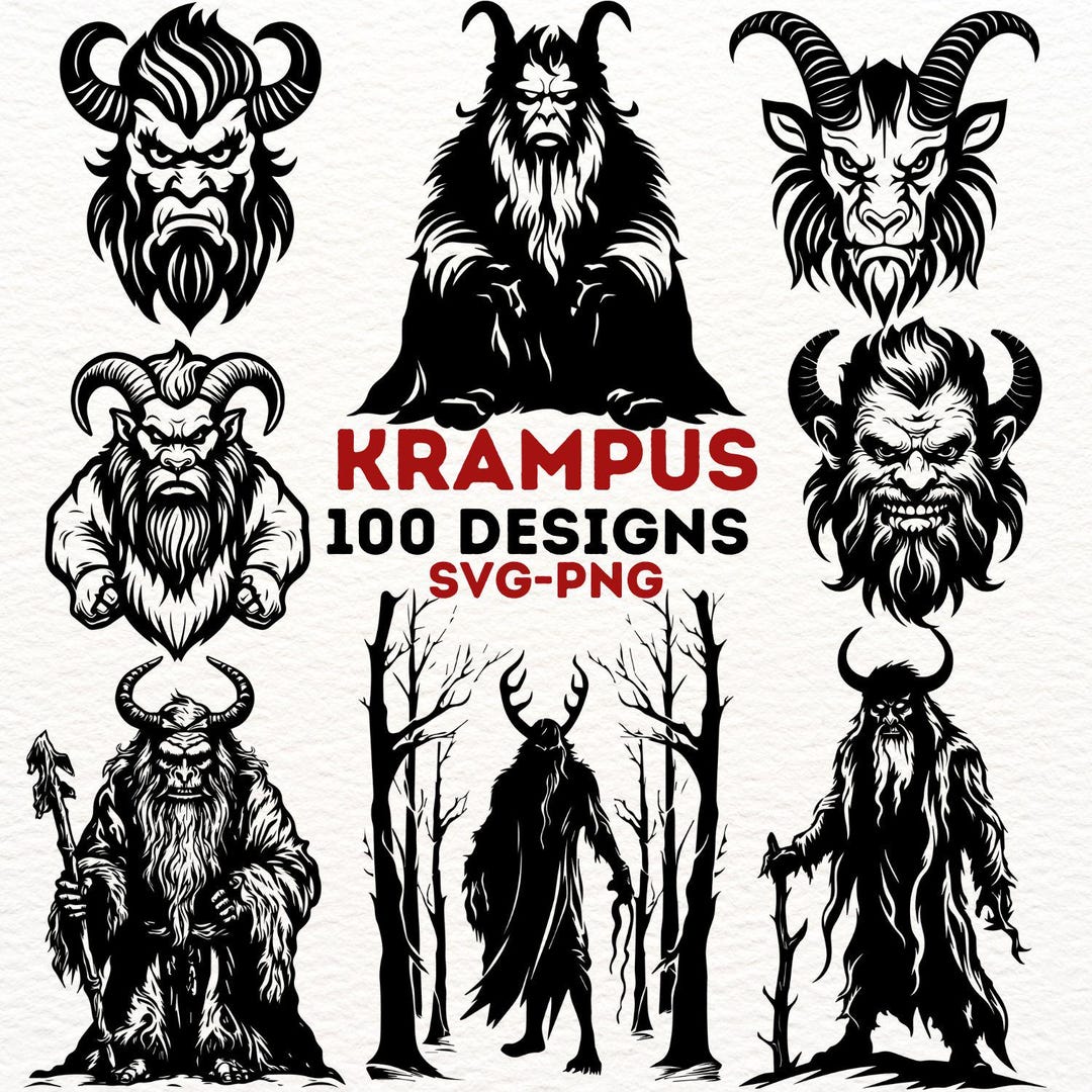 Krampus SVG Bundle, Scary Christmas SVG PNG, Krampus Clipart for Dark ...