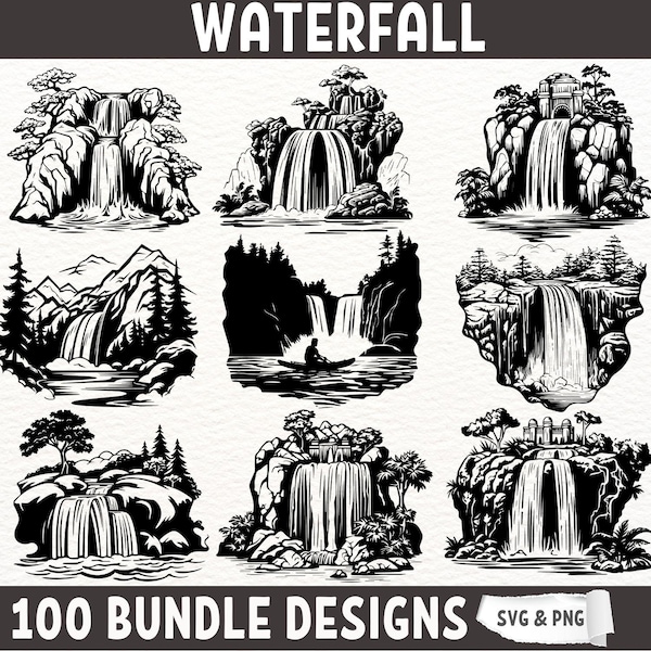 Waterfall Svg Laser File - Etsy