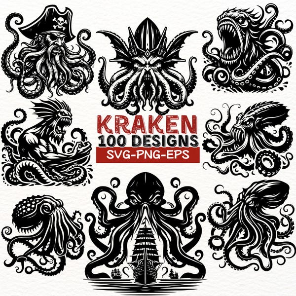 Kraken Svg - Etsy
