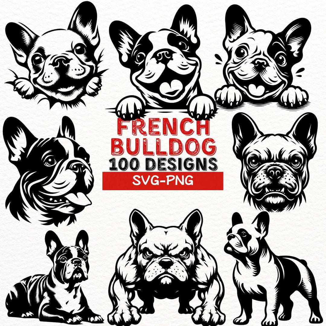 French Bulldog SVG Bundle, 100 French Bulldog Designs, Dog Clipart ...