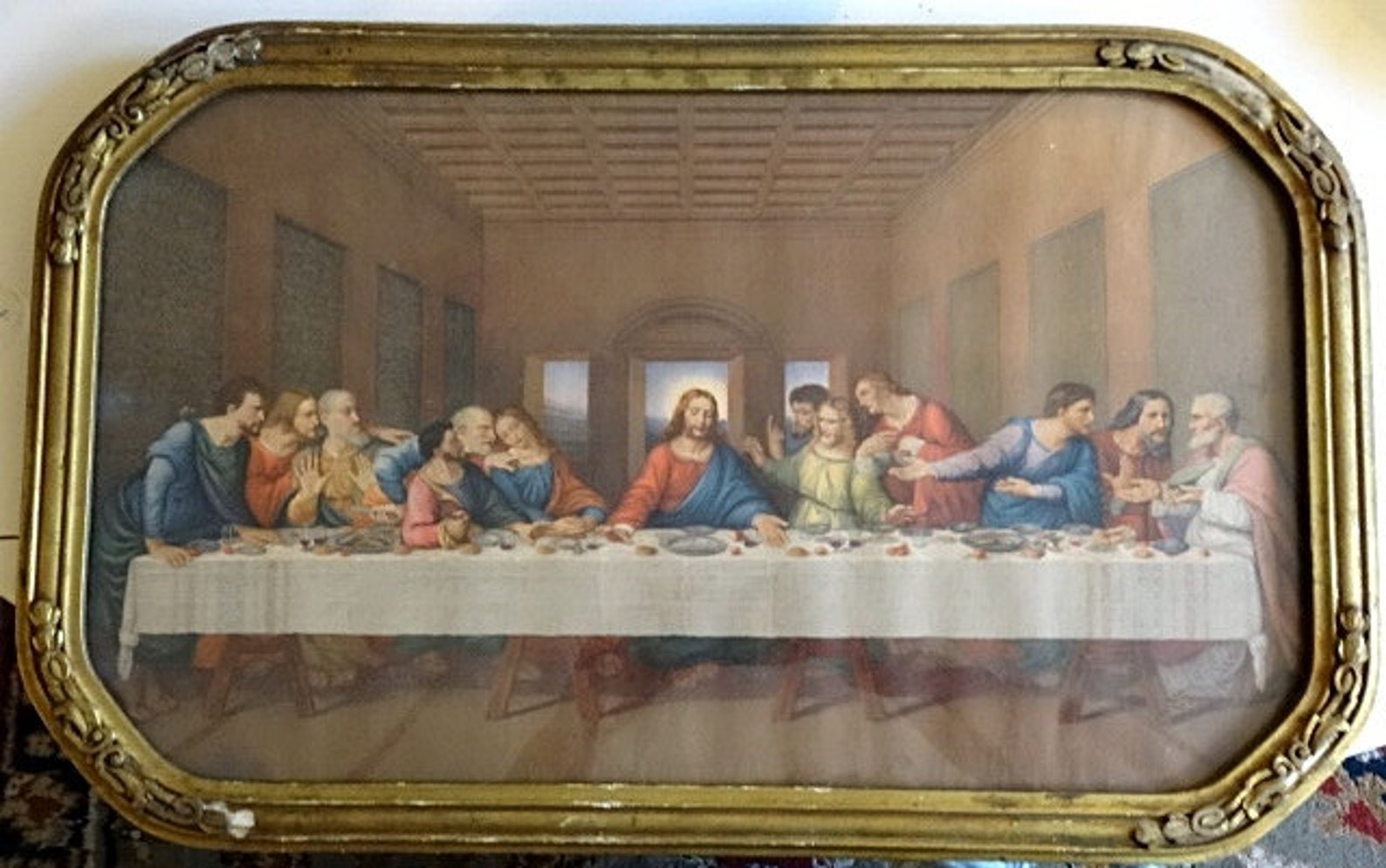 Sale Antique Print Last Supper Jesus Christ Religious Picture Etsy