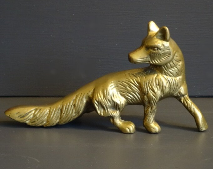 8 Inch Brass Fox Figurine - Etsy