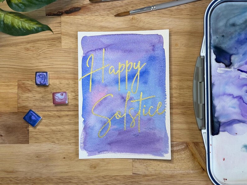 Happy Solstice ACOTAR Card • Winter Solstice Watercolor Art • 5x7 Hand ...