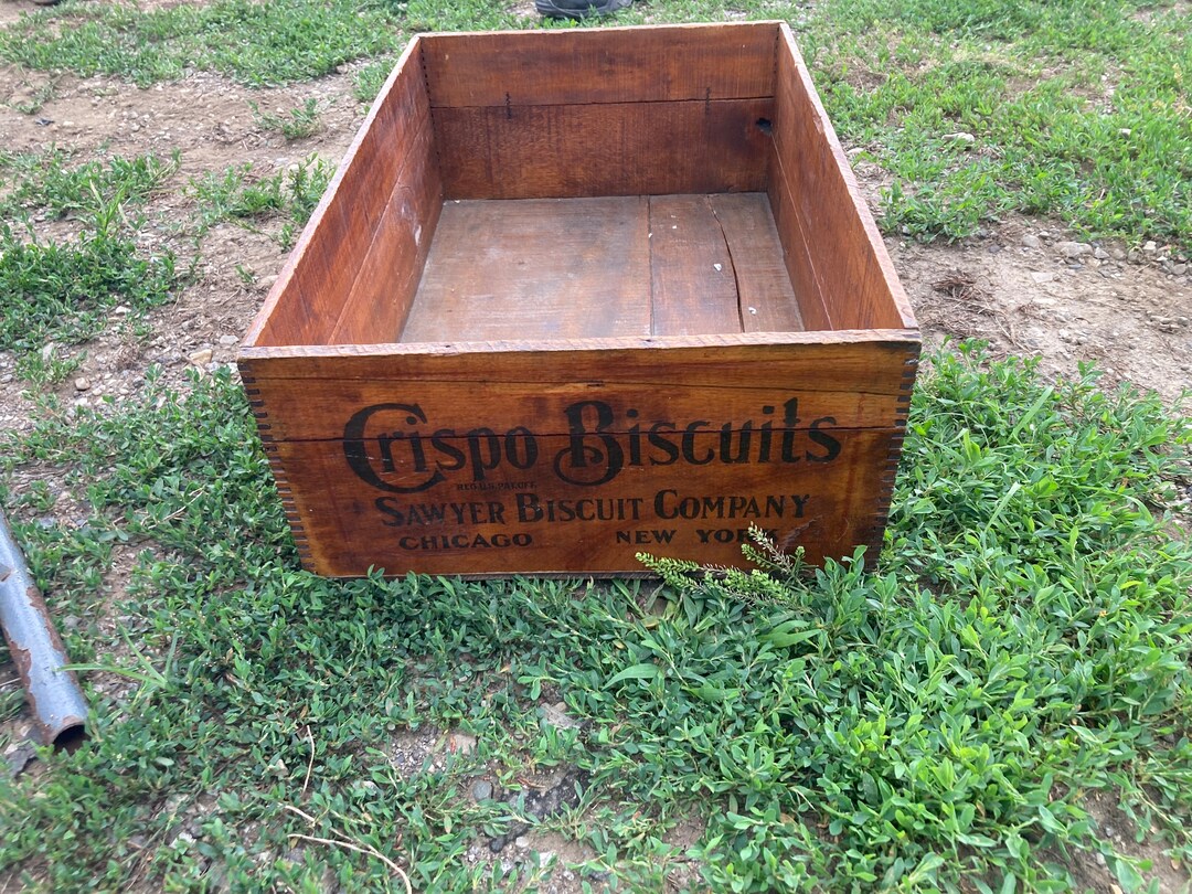 Antique Crispo Biscuits Box - Etsy