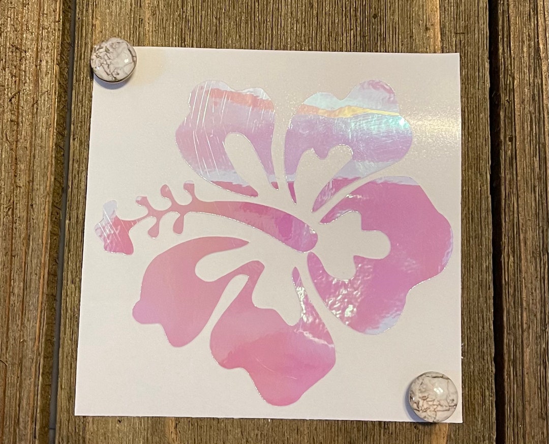 Holographic Hibiscus Decal - Etsy