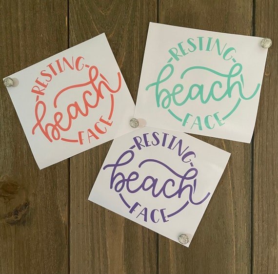 Resting Beach Face Decal | Etsy
