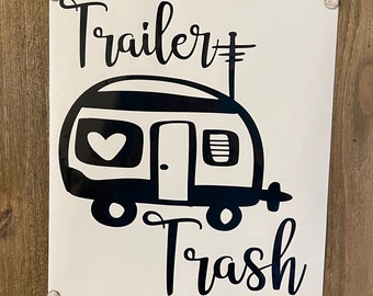 Retro Trailer Trash Decal for Your Garbage Can - Etsy