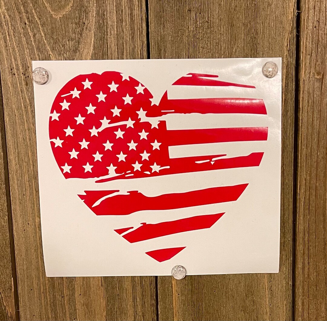 Heart Flag Decal - Etsy