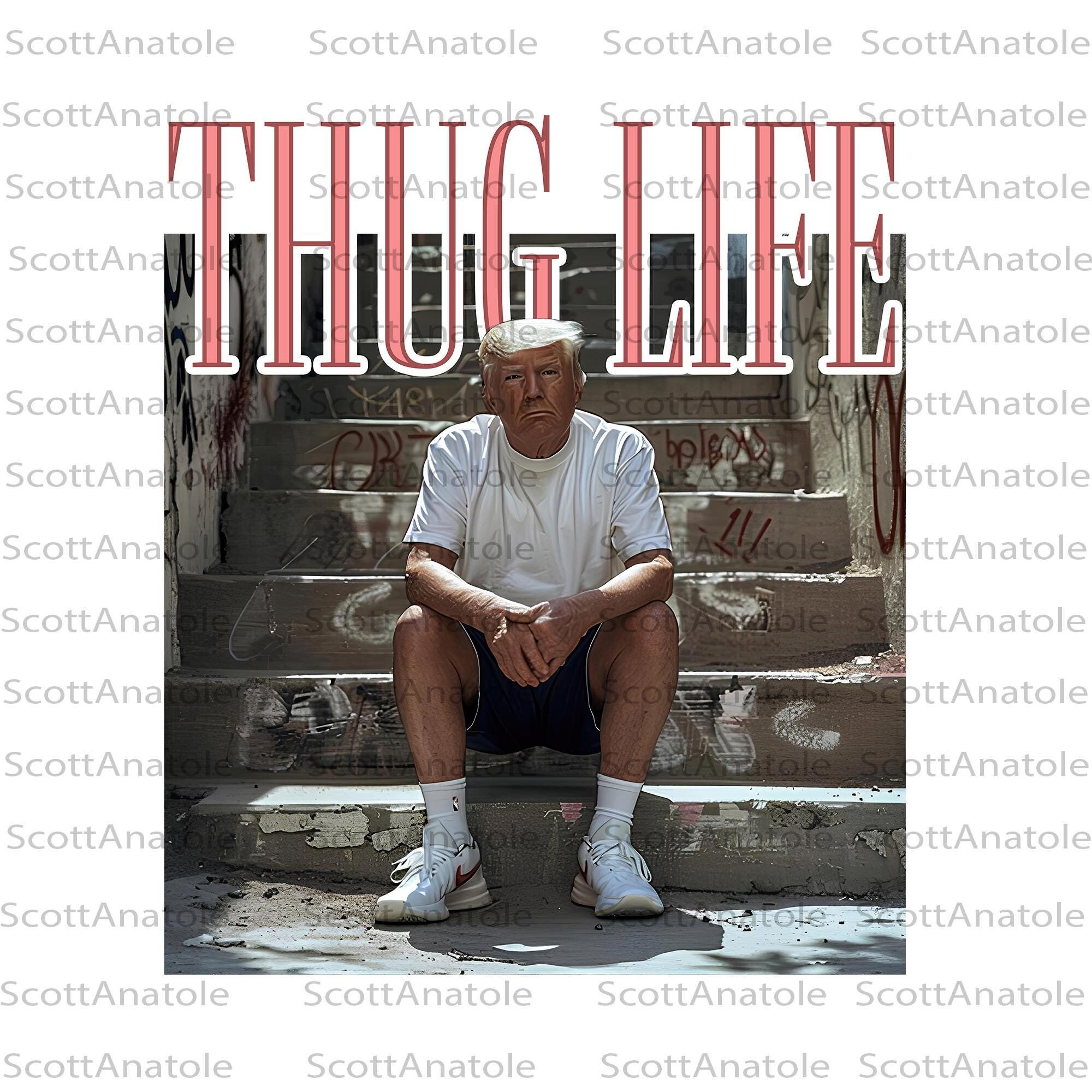 Thug Life President Design, Preppy Edgy PNG, High Quality Sublimation ...