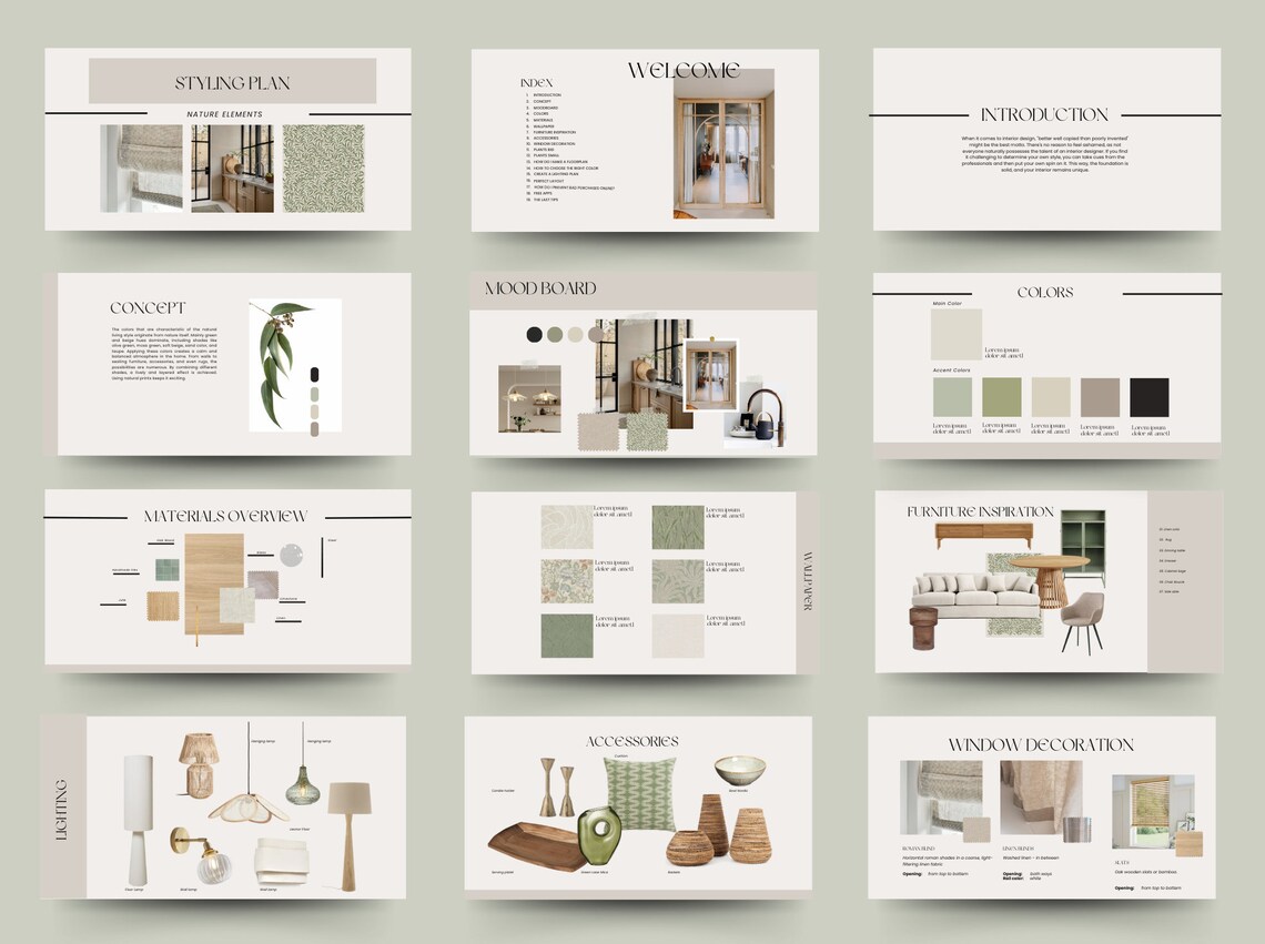 Styling Package Ready-made, Mood Board and Color Kit, Interior Design ...