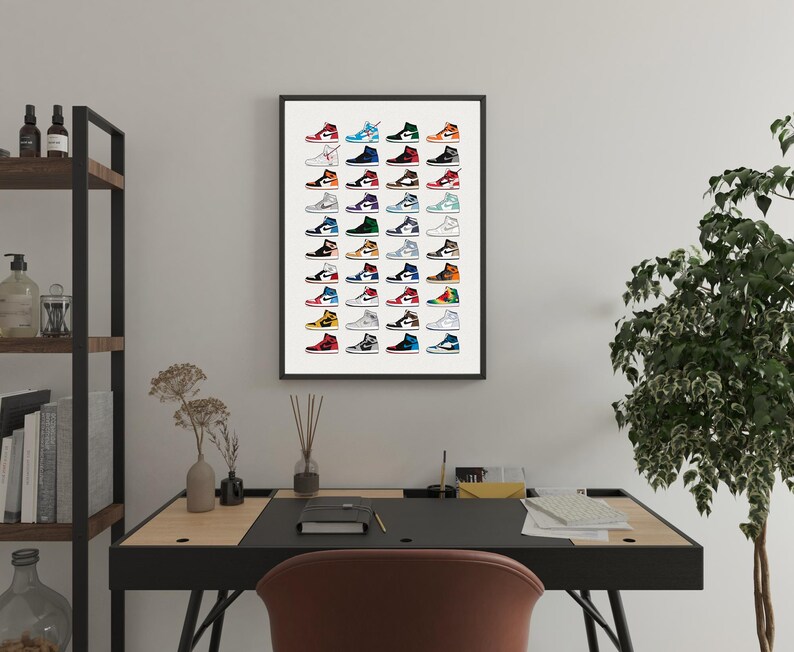 Air Jordan 1 Poster, Sneaker Poster, Sneaker Wall Art, Sneakerhead ...