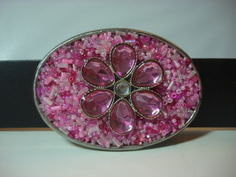 Girl's Belt Buckle - Pink Flower - Etsy