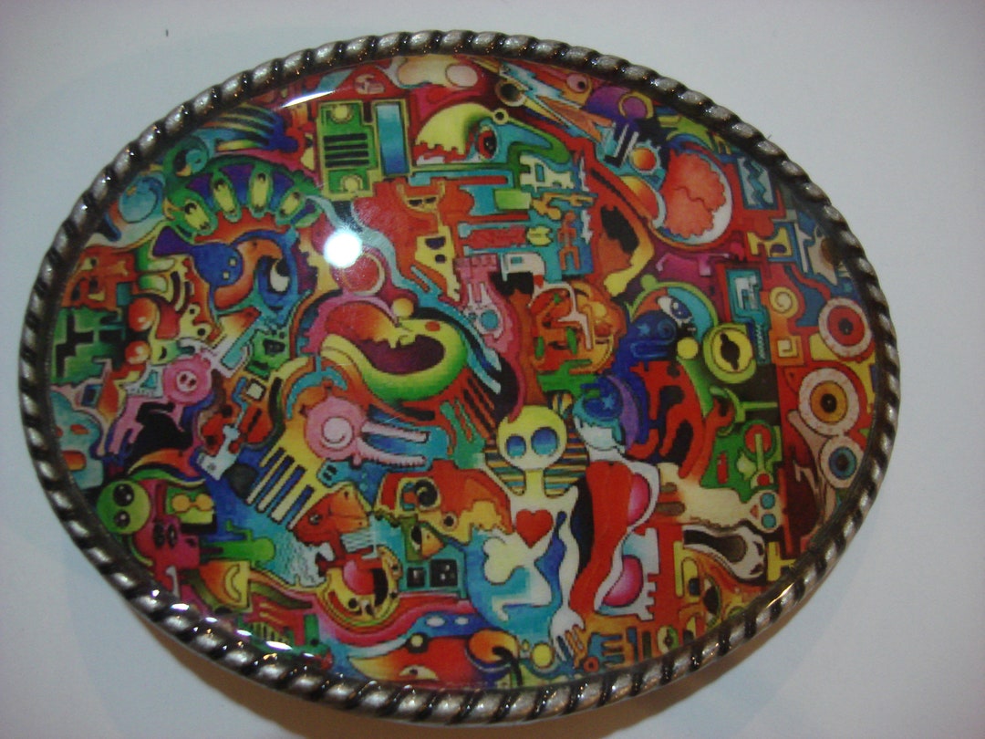 Jada Belt Buckle - Graffiti - Oval Wearable Art - Etsy