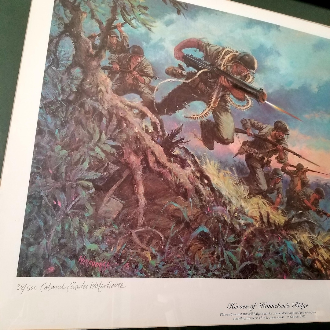 Signed Military Art Print: Heroes of Hanneken’s Ridge by Charles ...