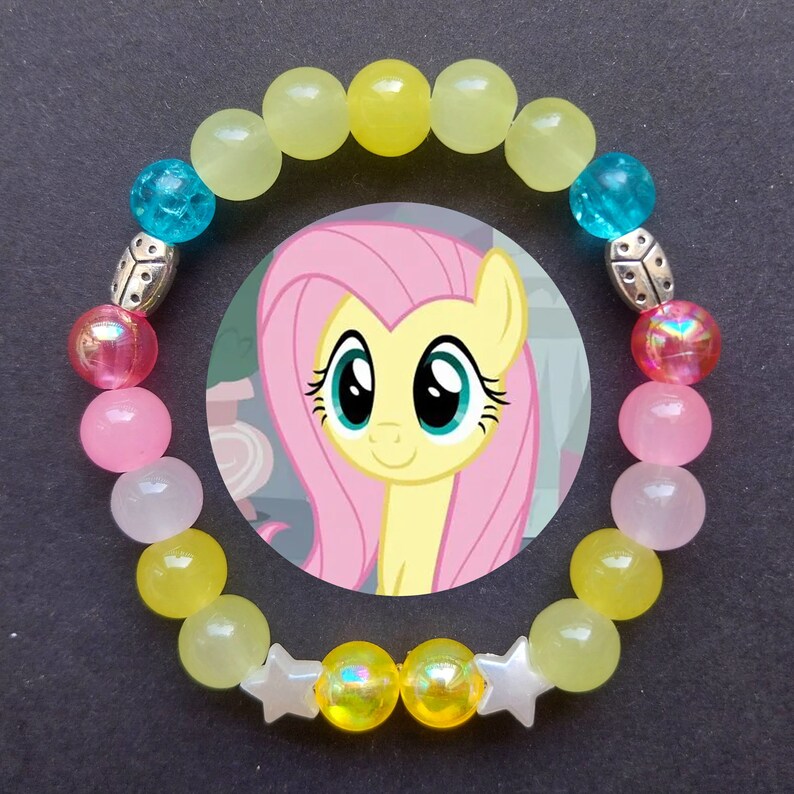 Fluttershy Bracelet, MLP Themed Bracelet, Fluttershy Inspired Bracelet ...