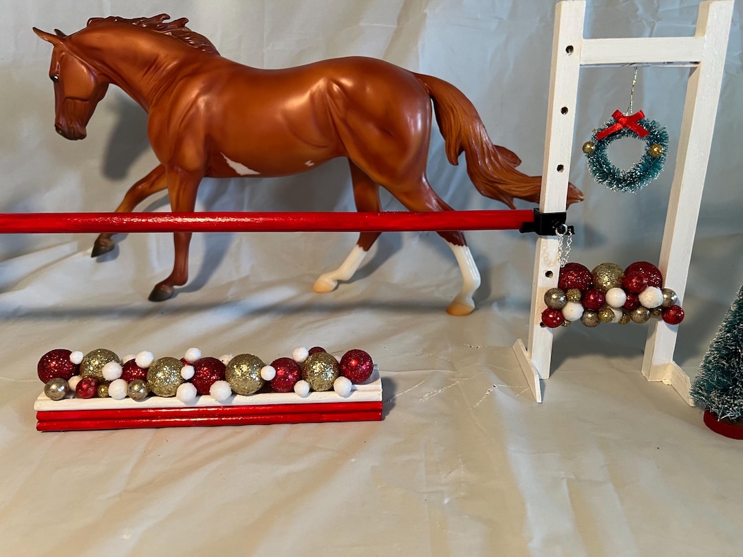 Model Horse Jump Set - Traditional Scale, Holiday-themed Red White - Etsy