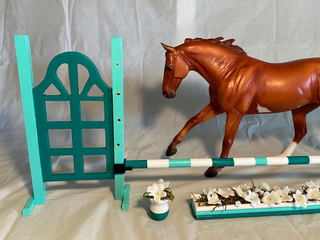Model Horse Jump With Flower Pots, Flower Box - Traditional Scale, Teal ...
