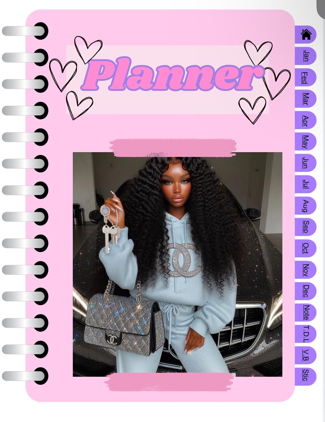 Baddie Planner Daily and Monthly Dateless Digital Planner. With ...