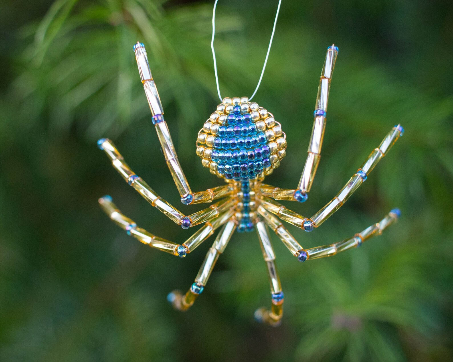 Christmas Spider Ornament Gold & Teal Spider Christmas Tree | Etsy