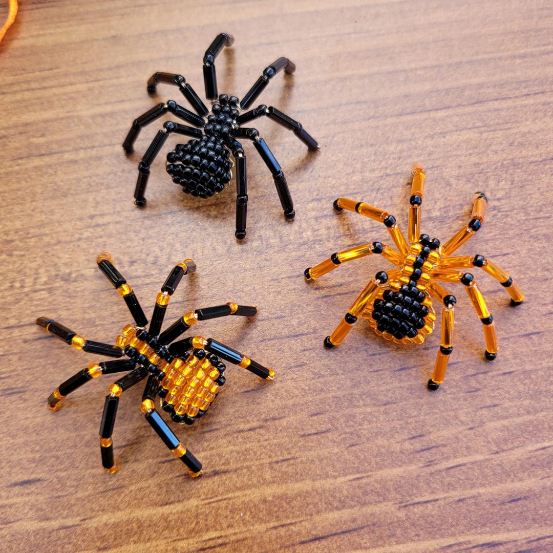Fall Set of Mini Spider Magnets | Strong Fridge Magnets | Creepy Beaded ...