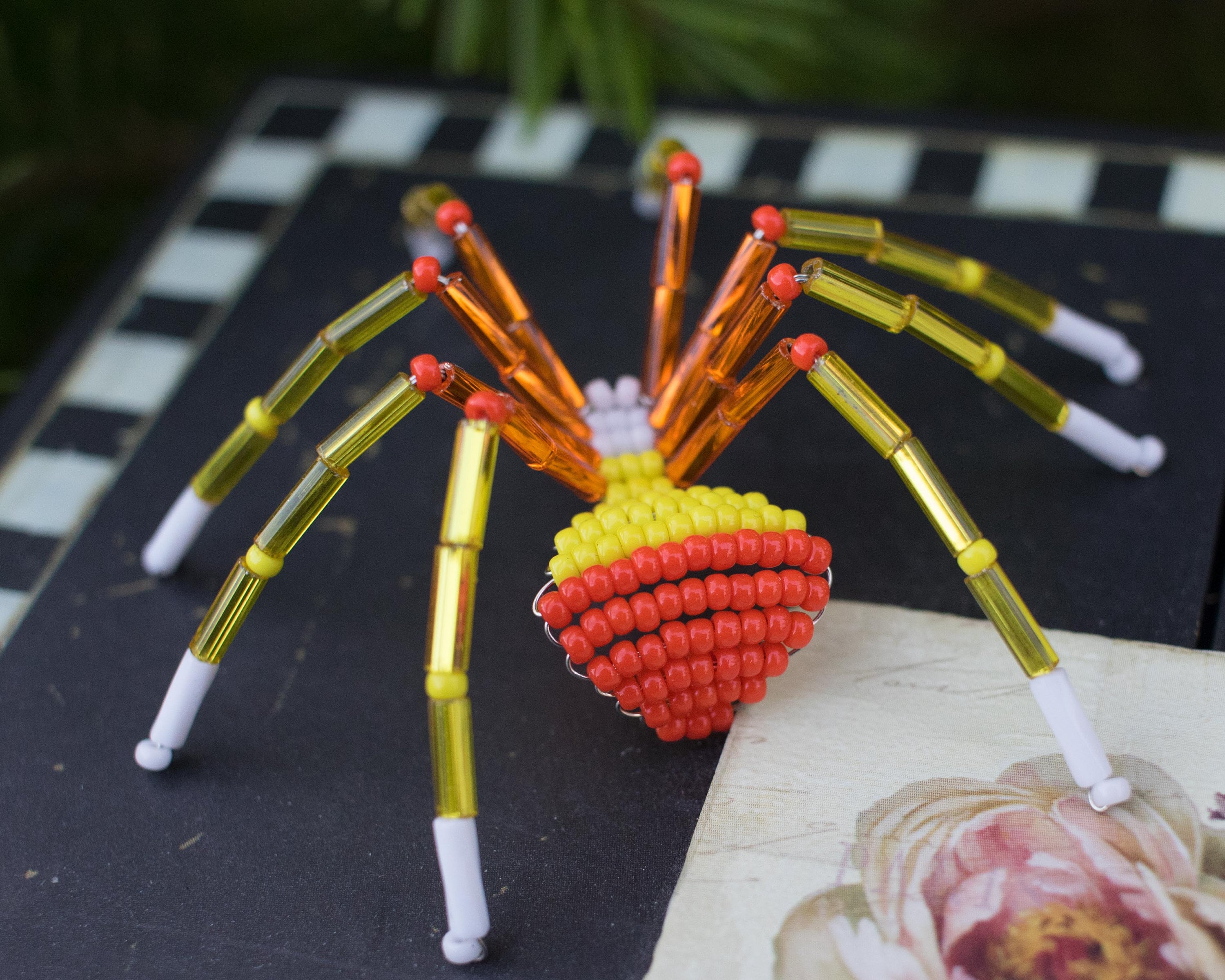 Beaded Spider Candy Corn Ornament | Fall Wreath Decor | Hanging Spider ...
