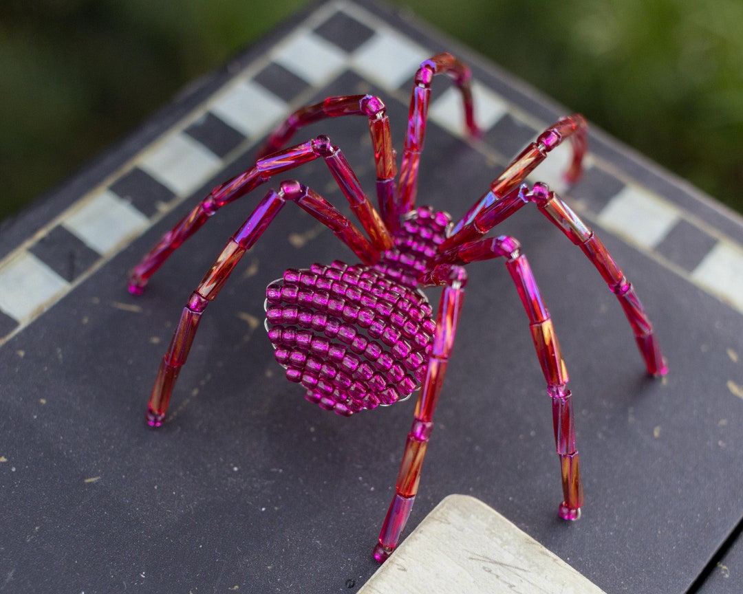 Christmas Beaded Spider Ornament, Viva Magenta With Story, Legend of ...