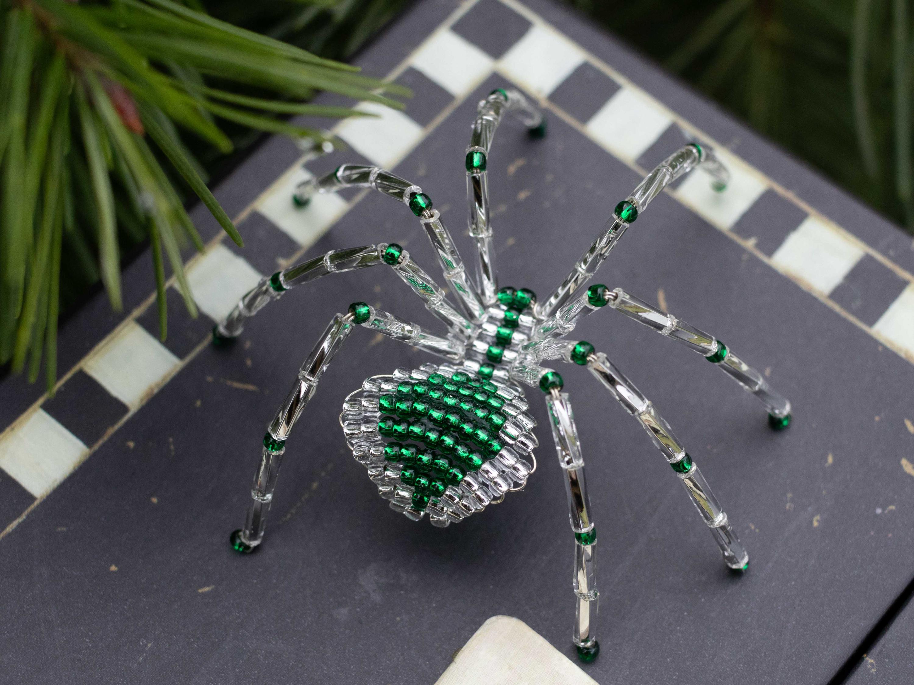 Spider Christmas Tree Ornament With Gift Bag and Printed Legend, Silver ...