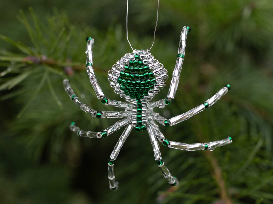 Spider Christmas Tree Ornament With Gift Bag and Printed Legend, Silver ...
