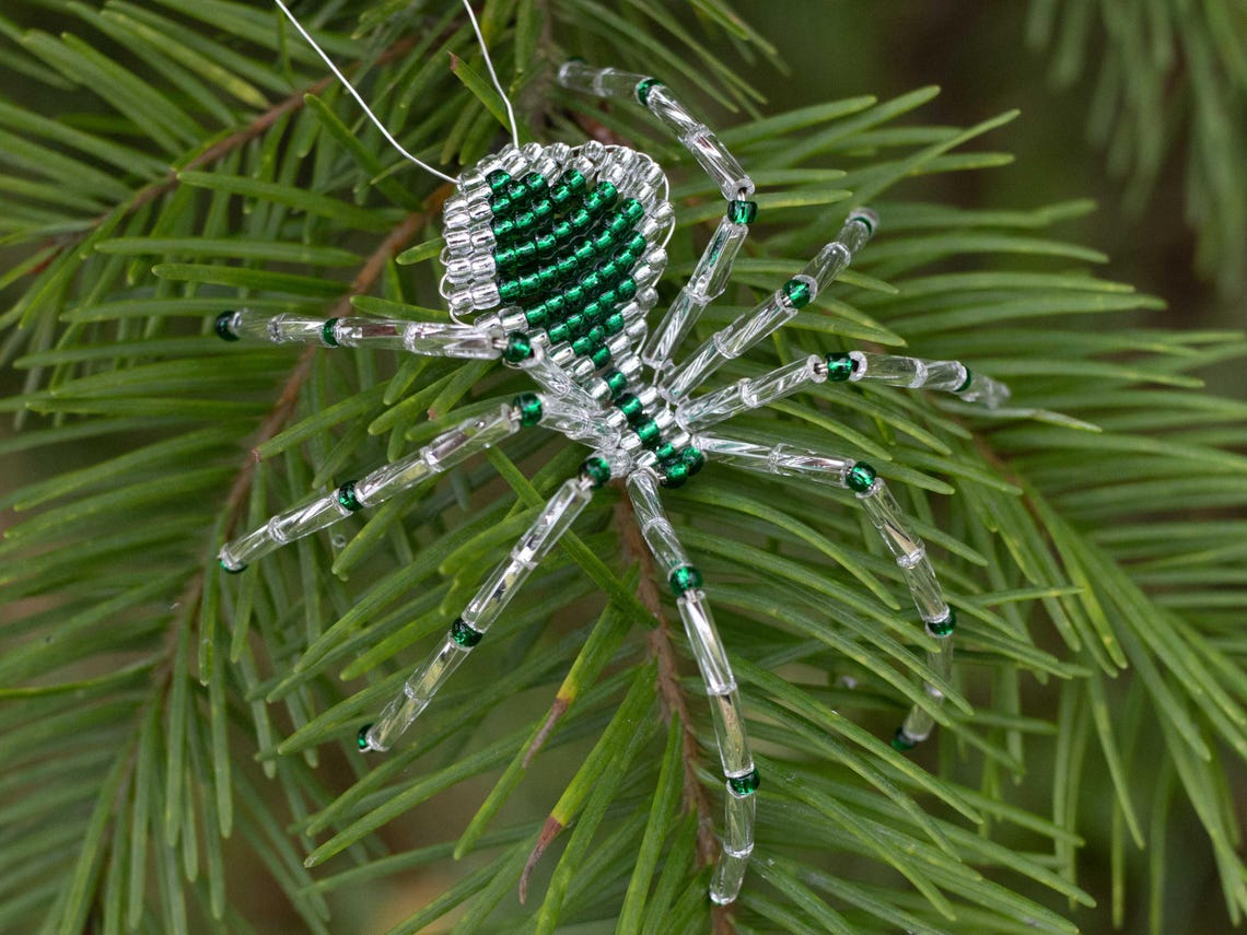 Spider Christmas Tree Ornament With Gift Bag and Printed Legend, Silver ...