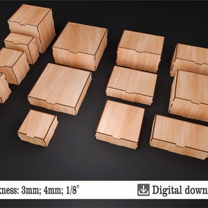 Laser Cut Box SVG Template | Set - 14 Different Size - Etsy