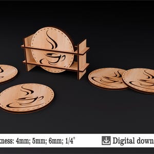 Coaster Set With Laser Cut Designs-digital Files Included - CDR, DXF ...