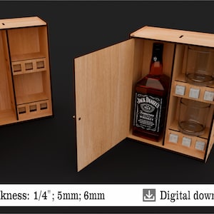 Bottle Box - Laser Cut Files - SVG Whiskey Box, Gift Box - SVG File - Etsy