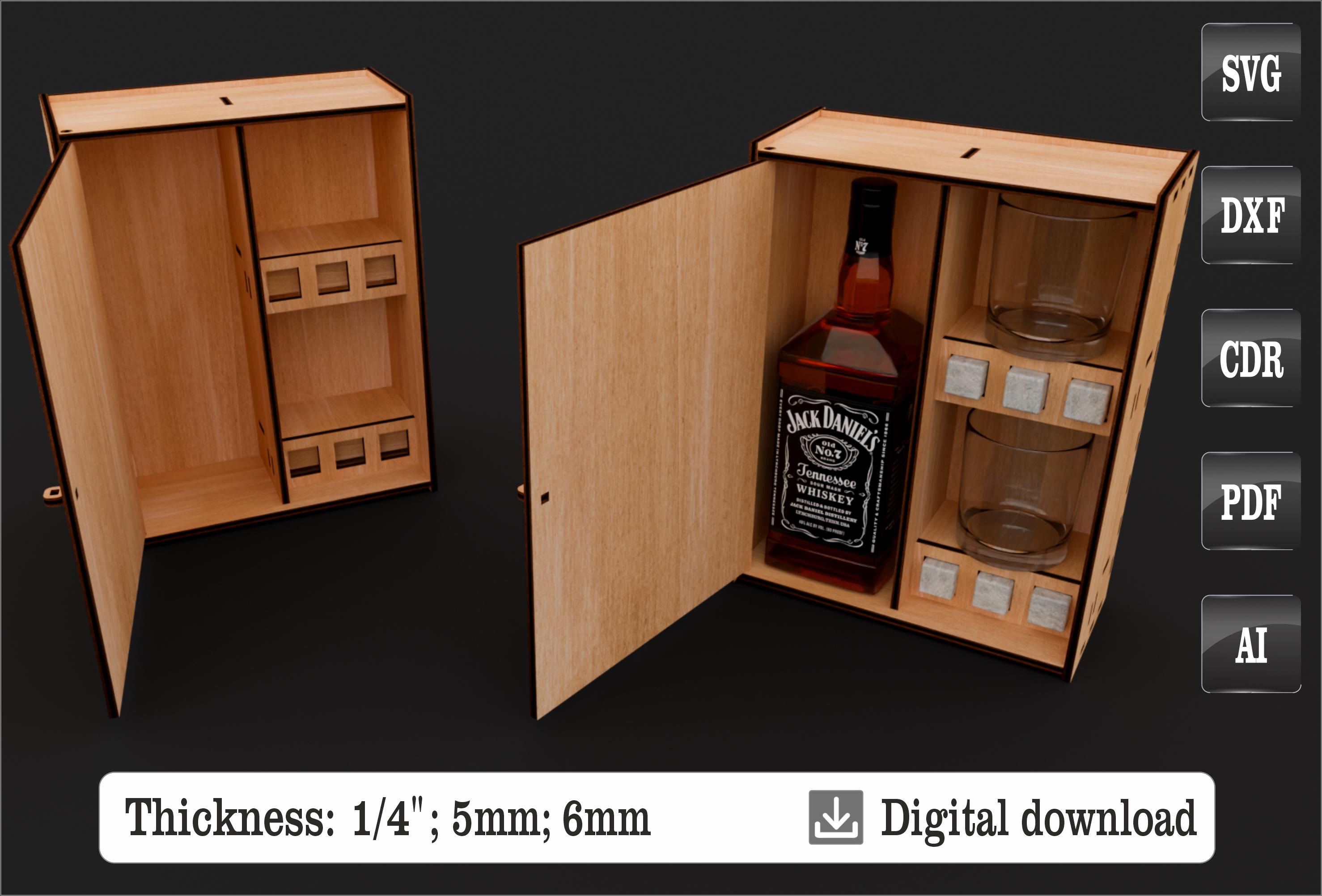 Bottle Box - Laser Cut Files - SVG Whiskey Box, Gift Box - SVG File - Etsy