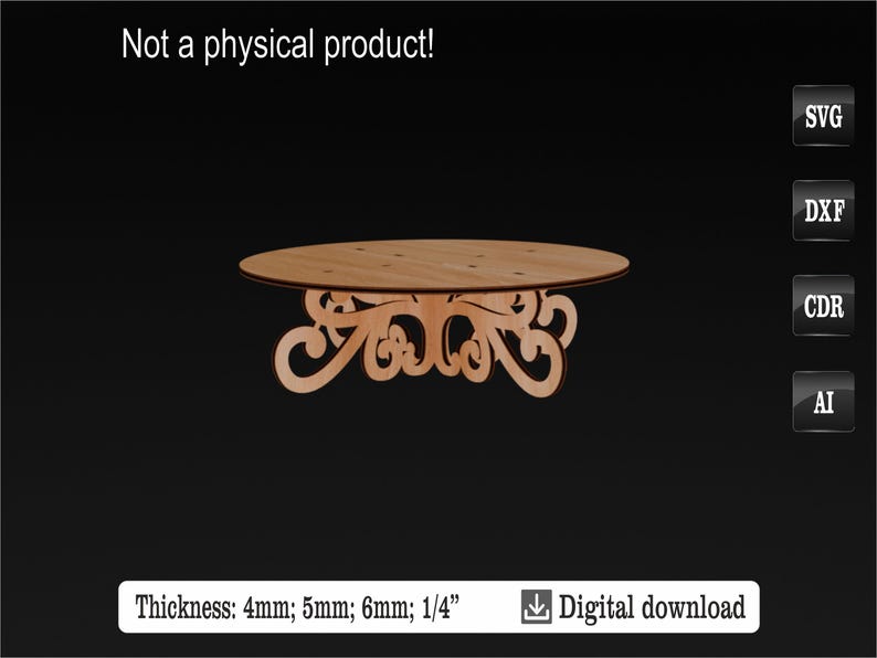 Cake Stand SVG | Laser Cut Cake Stand DXF | Wooden Dessert Display ...
