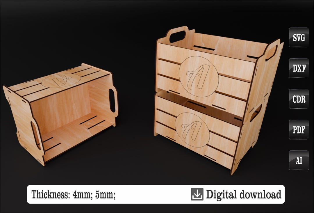 Carry Basket SVG - Laser Cut Wooden Box File With Handles - Craft ...
