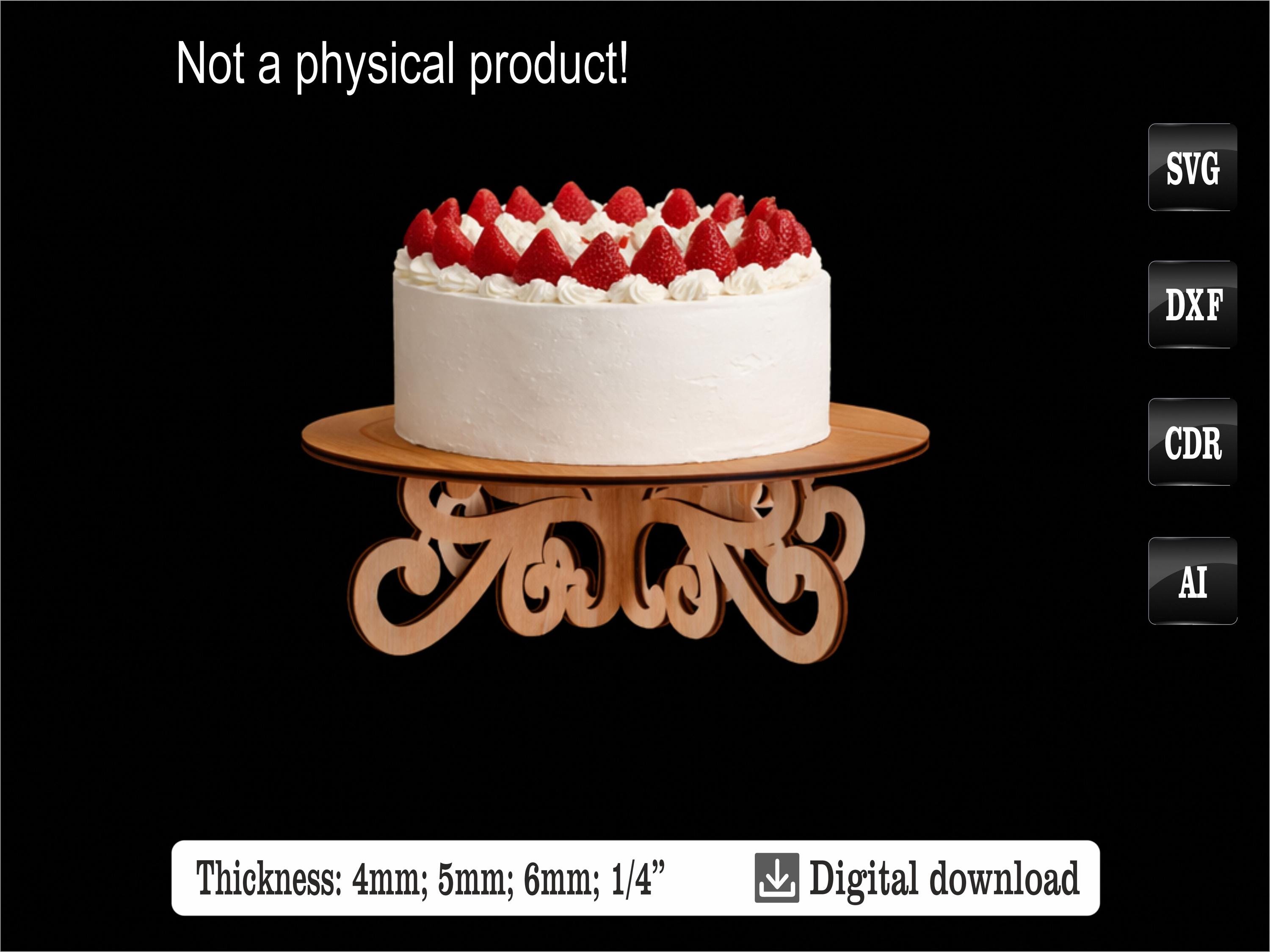 Cake Stand SVG | Laser Cut Cake Stand DXF | Wooden Dessert Display ...