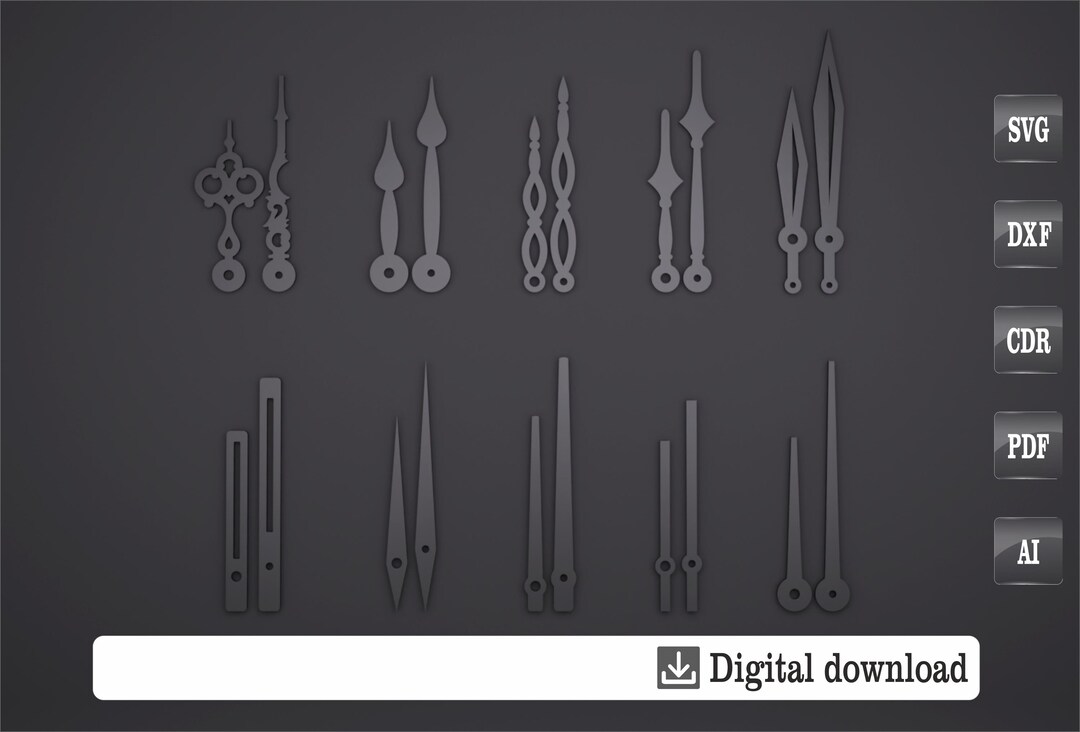 Clock Hand Cutting Templates – 10 Unique Styles for DIY Projects ...
