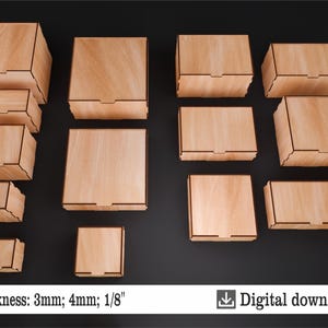 Laser Cut Box SVG Template | Set - 14 Different Size - Etsy