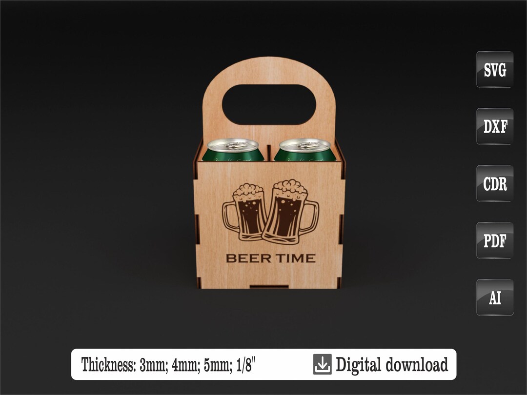Laser Cut Beer Carrying Template - Container for 4 0,5 Liter Cans/pint ...