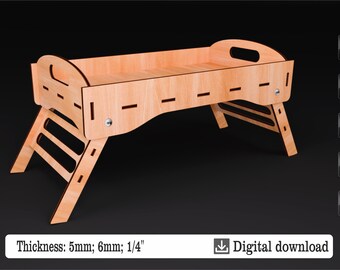 Breakfast Table - Laser Cut Files. Little Tray for Bed. Vector Plans ...