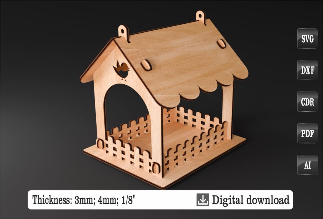 Bird Feeder | Laser Cut Files | Bird Feeder Template - Etsy