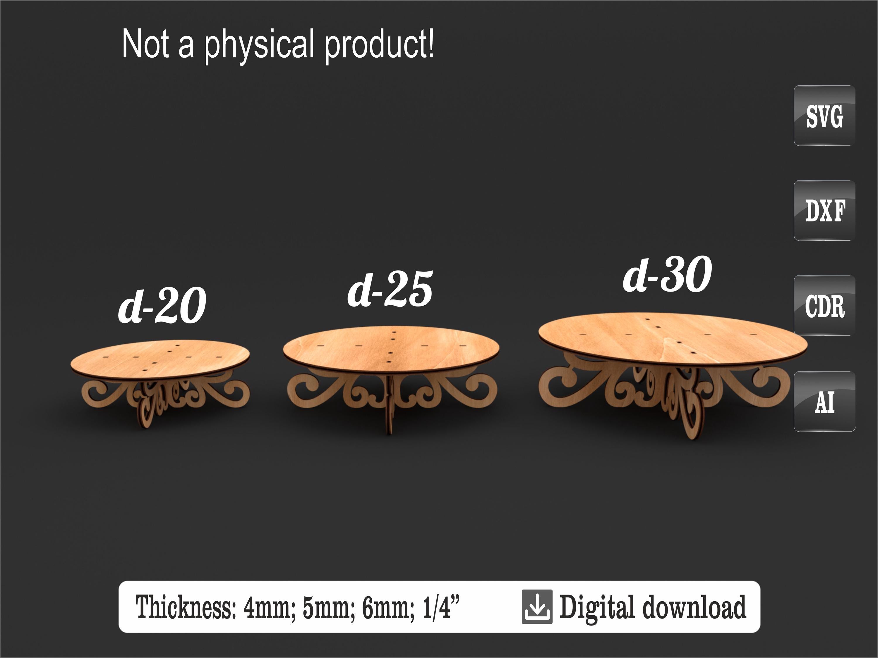 Cake Stand SVG | Laser Cut Cake Stand DXF | Wooden Dessert Display ...
