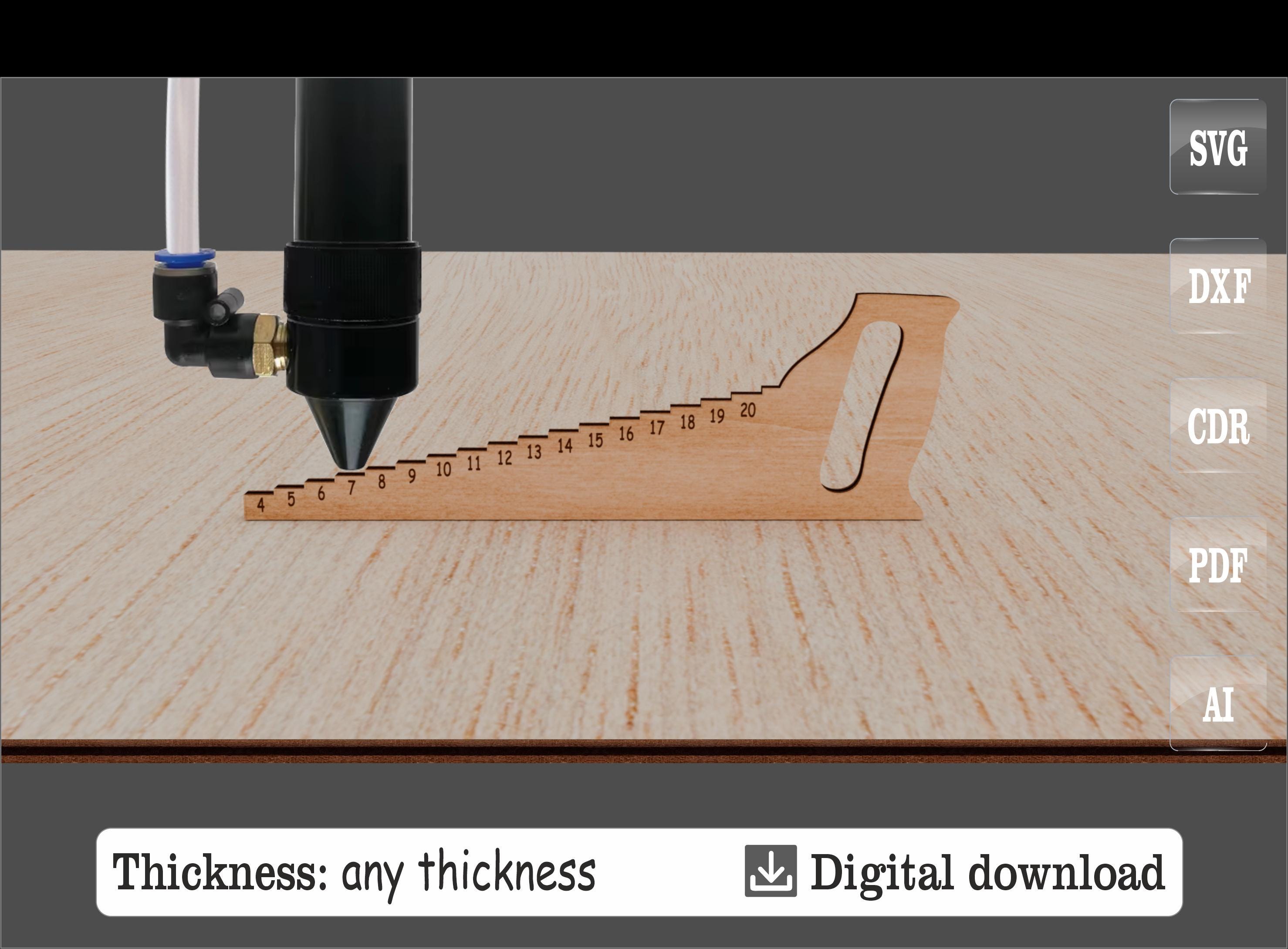 Focal Gauge- Laser Cut File - CDR, DXF, SVG - Focal Length Adjustment ...