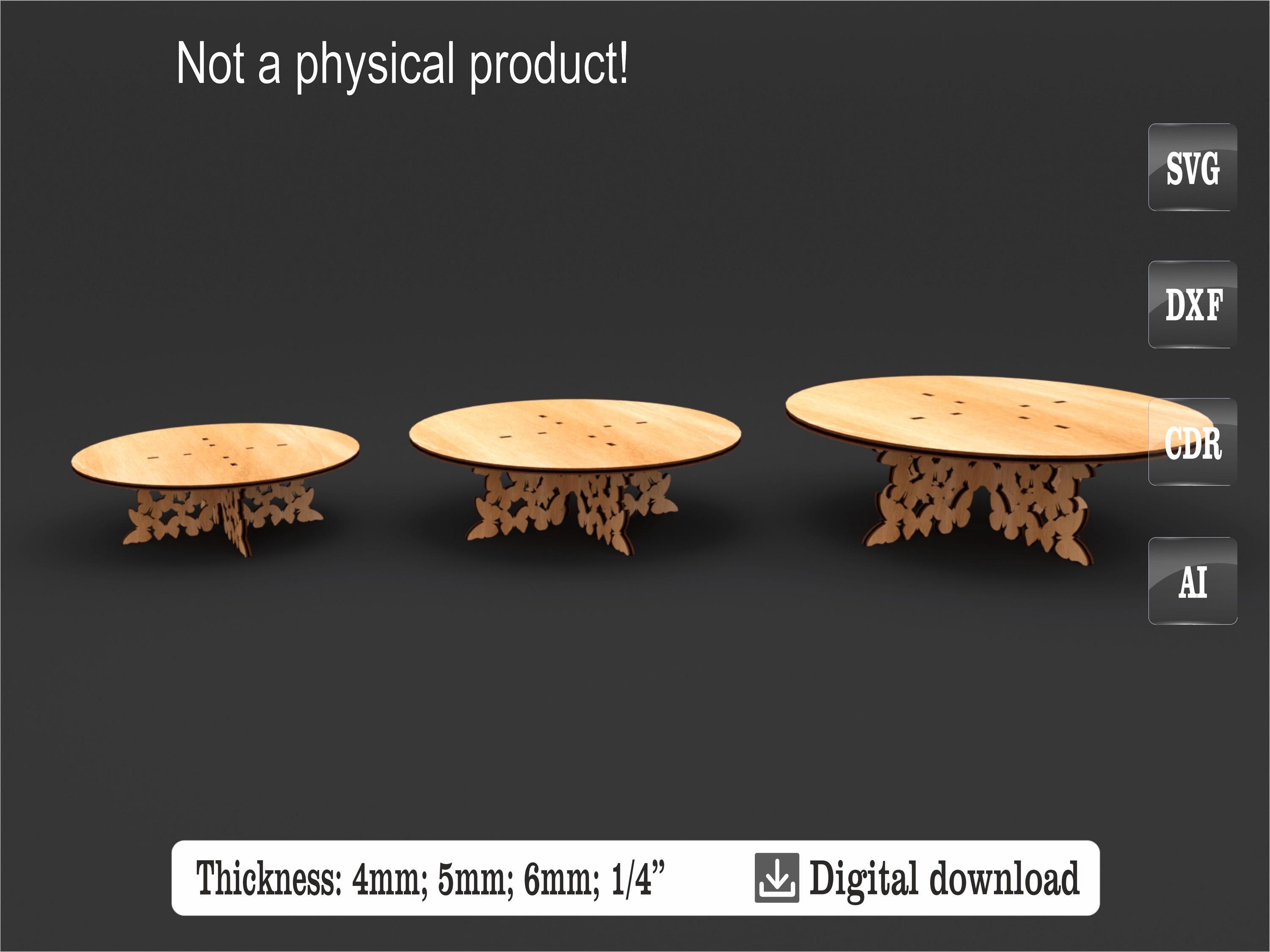 Cake Stand SVG | Laser Cut Cake Stand DXF | Wooden Dessert Display ...