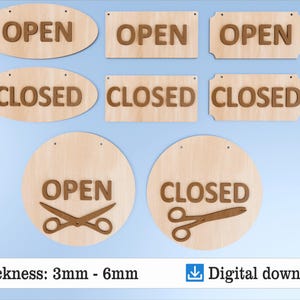 Door Sign Laser Cut Template Open Sign Closed Sign SVG Files - Etsy